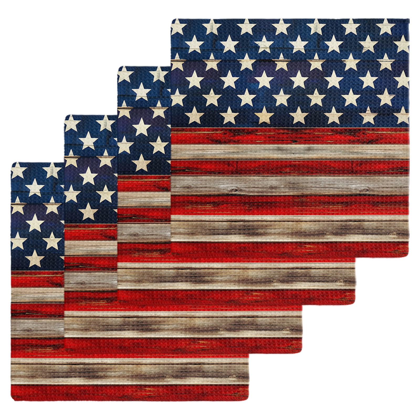 American Flag Kitchen Dish Towels for Drying Dishes Set of 4, Vintage ...