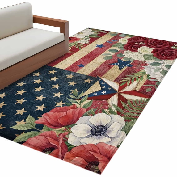 American Flag Kitchen Runner Rug 2.7x5 Washable Runners for Hallway Non ...