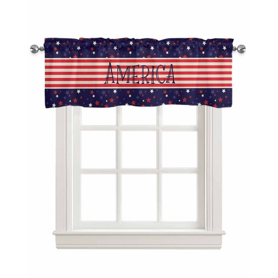 American Flag Kitchen Valances for Windows Farmhouse Linen Window ...