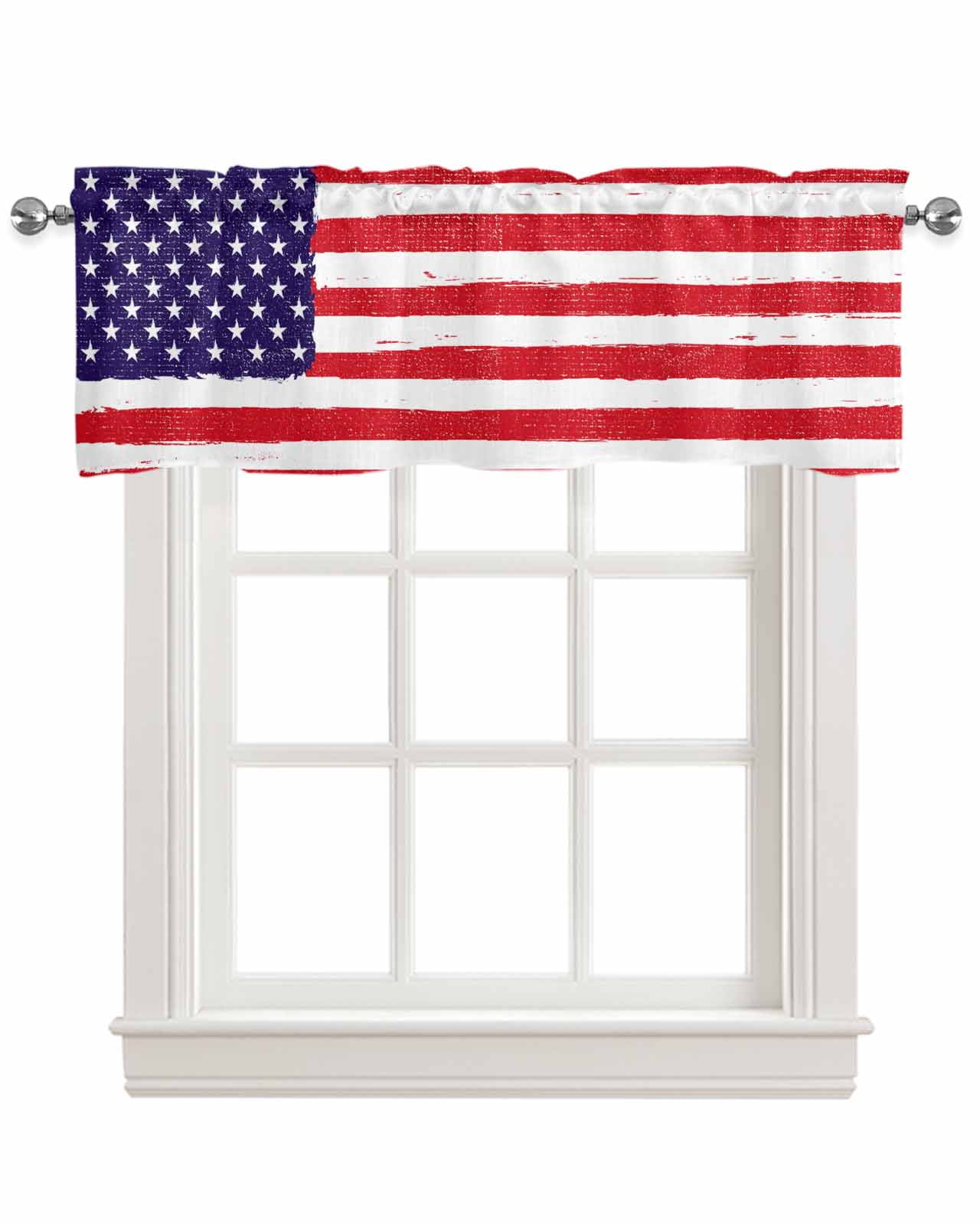 American Flag Kitchen Valances for Windows Farmhouse Linen Window ...
