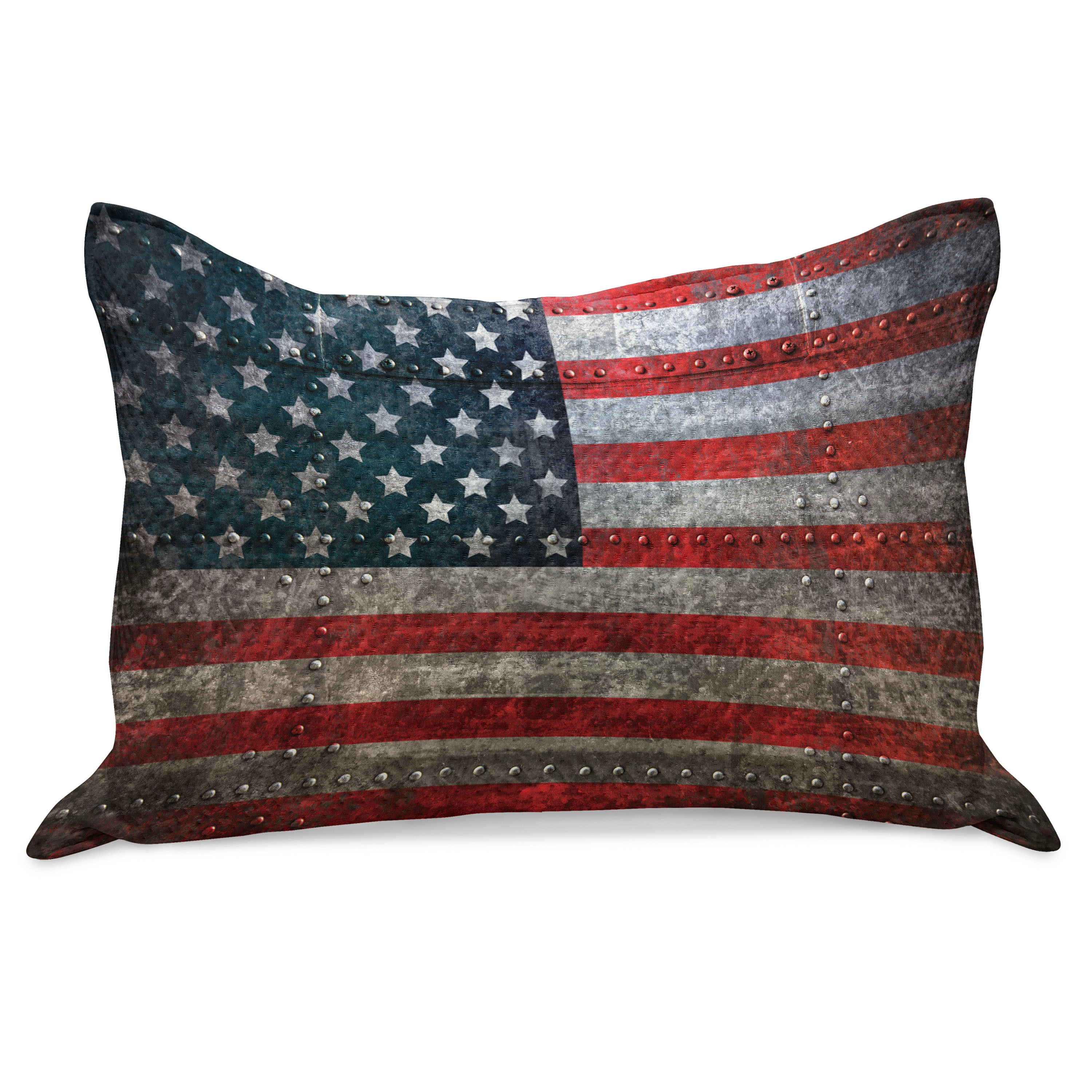 American Flag Knitted Quilt Pillowcover, Royalty Flag Textured US ...