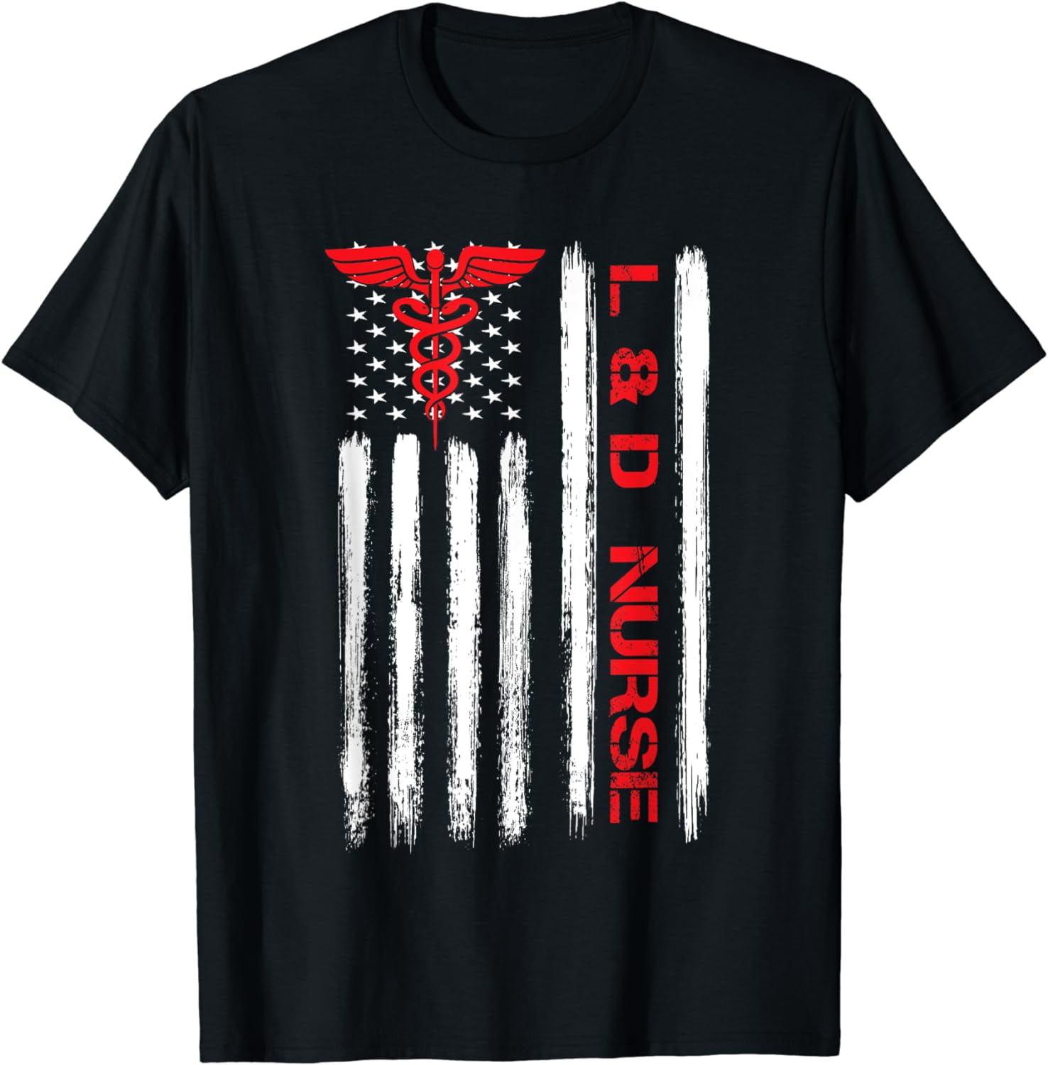 American Flag Labor and delivery Nurse L&D Nurse Nursing RN T-Shirt ...