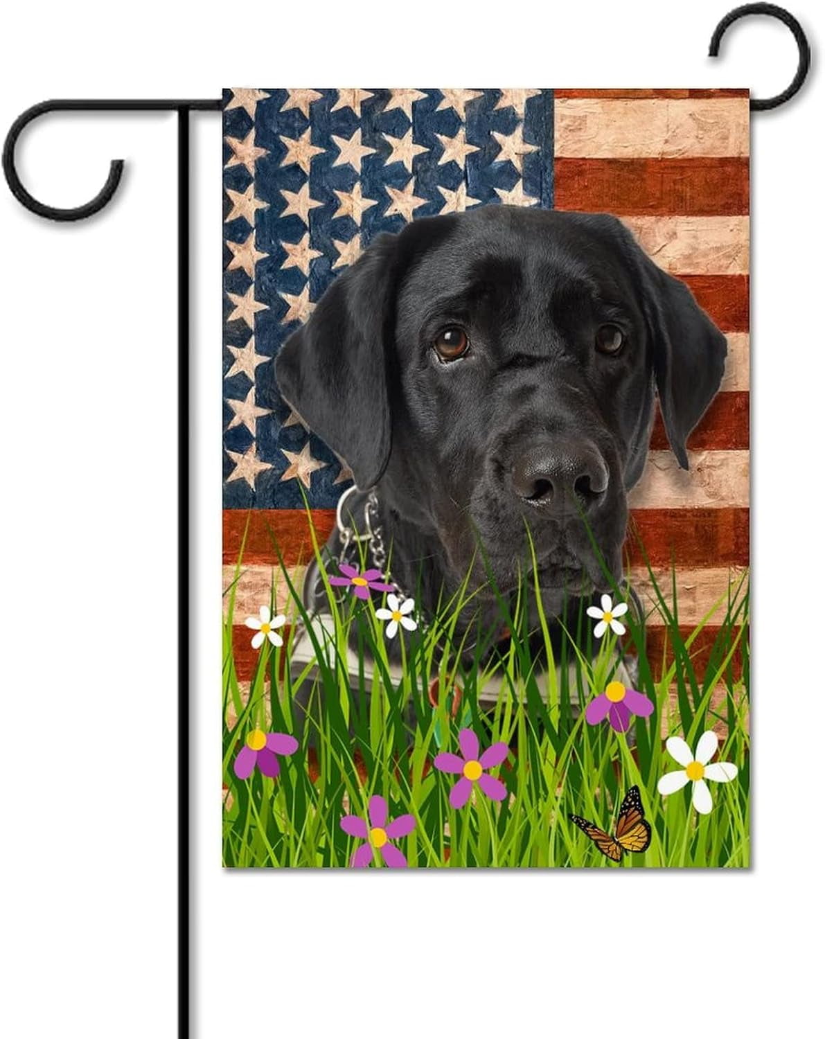 American Flag Labrador Retriever Double Sided Seasonal Garden Flag ...