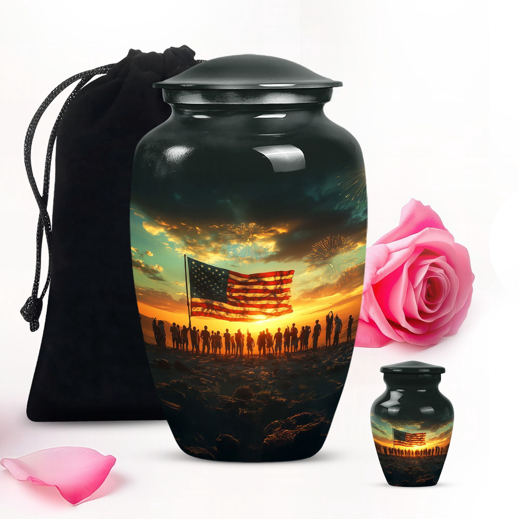 American Flag Large Cremation Urns For Human Ashes Adult Female - Small ...
