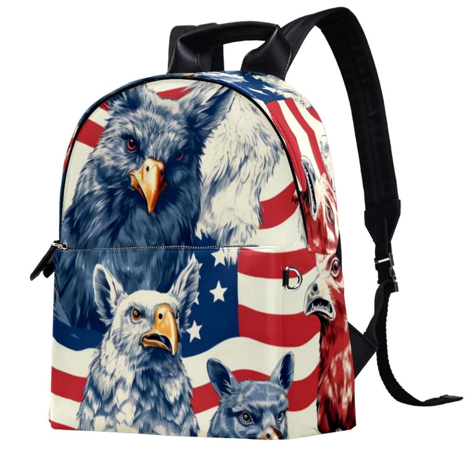 American Flag Leather Smart Backpack with Adjustable Shoulder Straps ...