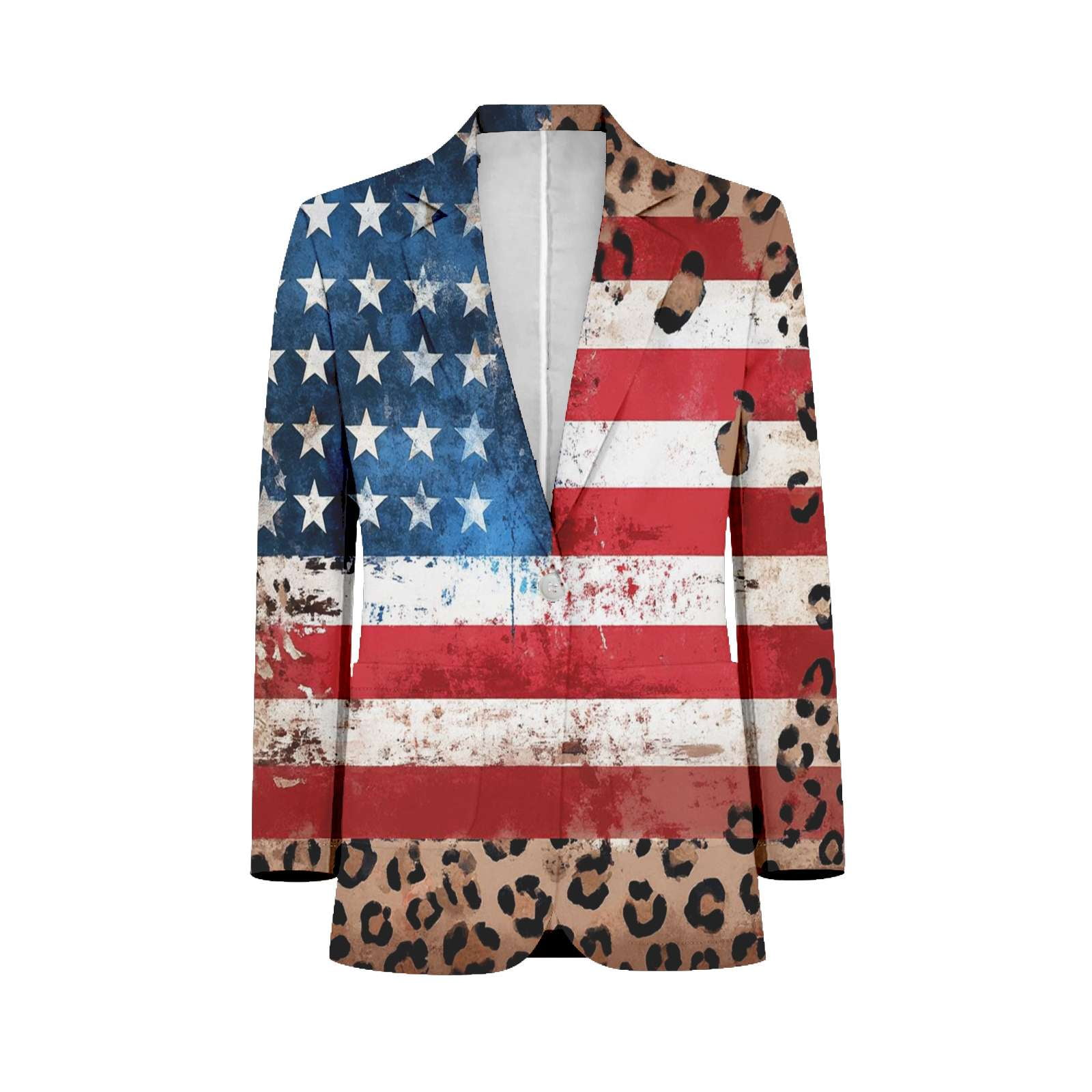 American Flag Leopard Print Customized Men's Suits full man Shawl ...