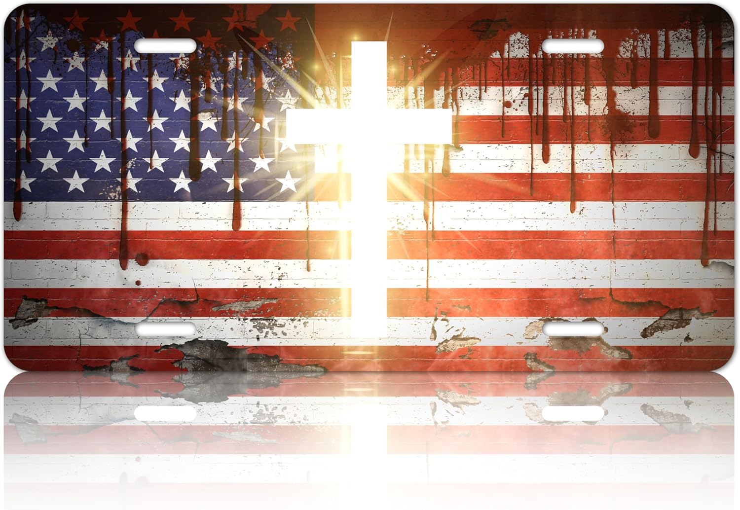 American Flag License Plate Cover USA Flag Decorative Car Front License ...