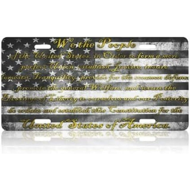 American Flag License Plate Decorative Car Front Metal Car Plate Vanity ...