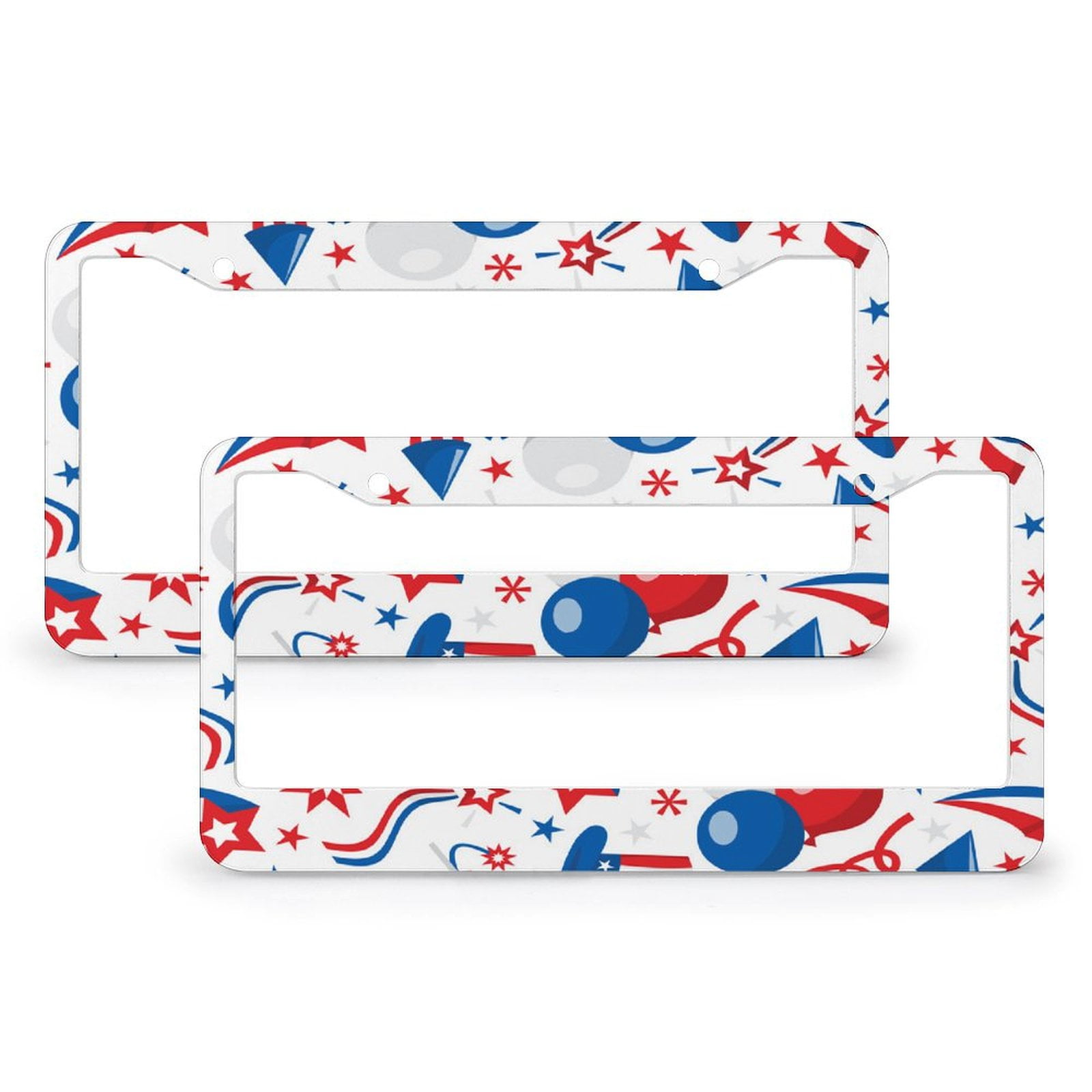 American Flag License Plate Frame - 2 Pack Artistic Universal Aluminum ...