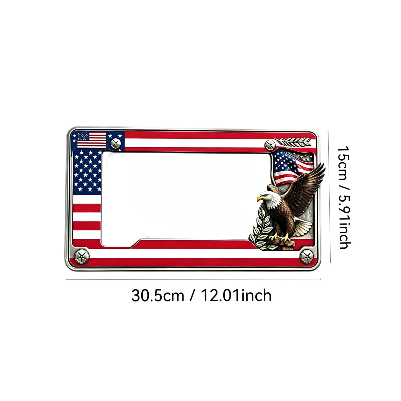 American Flag License Plate Frame for Car Decorative Parts Rustproof ...