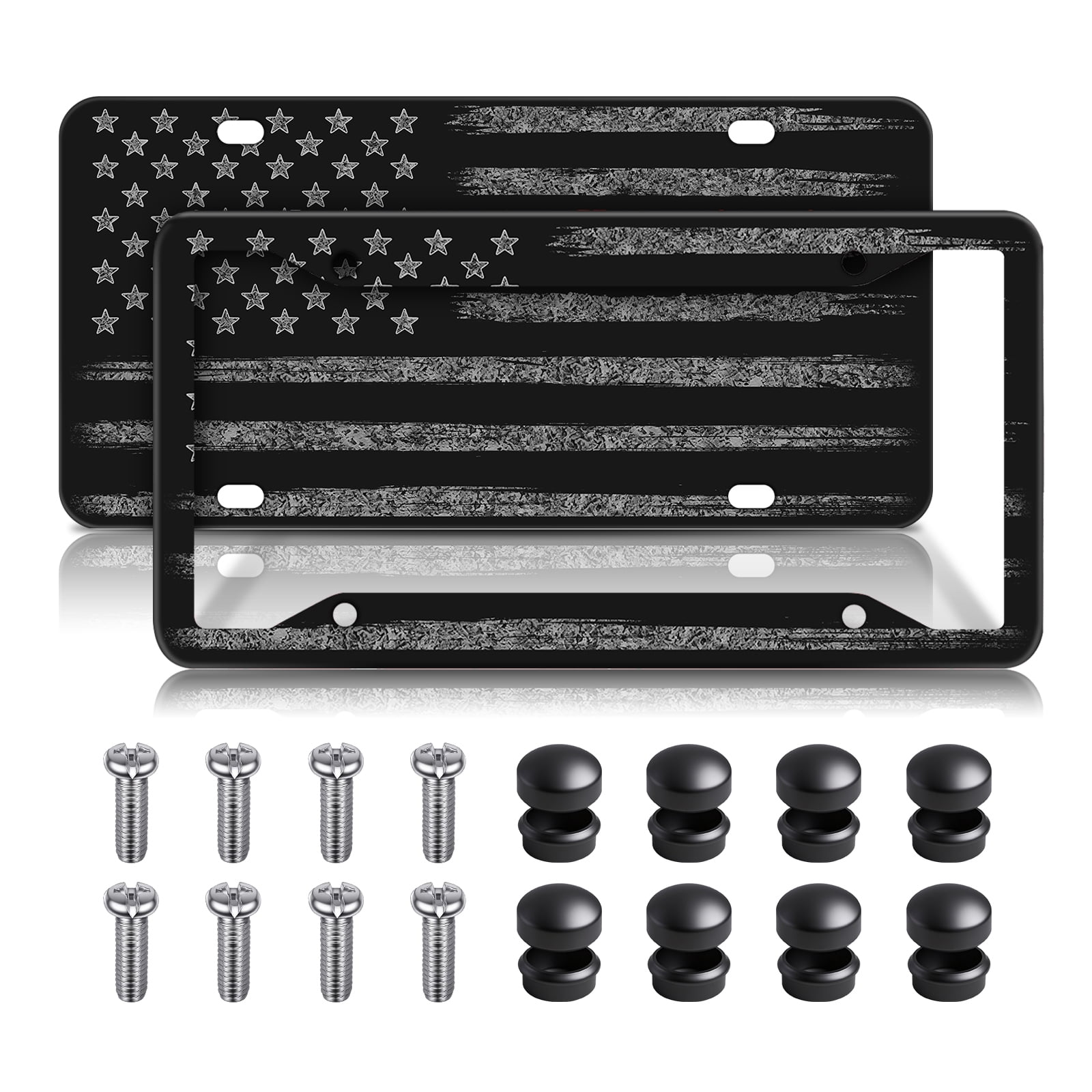 American Flag License Plate Frame Holder + Front License Plate ...