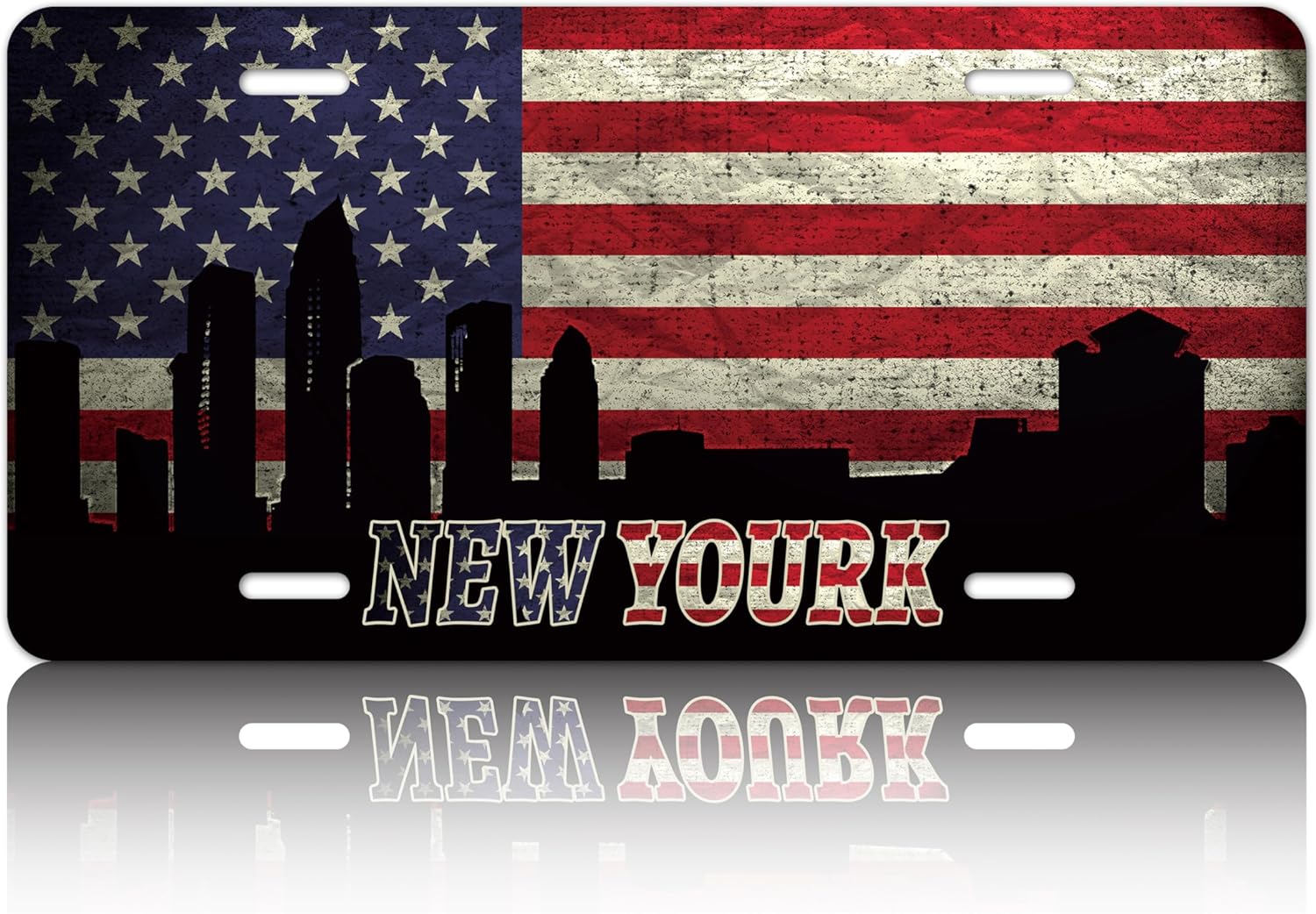 American Flag License Plate Retro New Yourk License Plate Cover ...