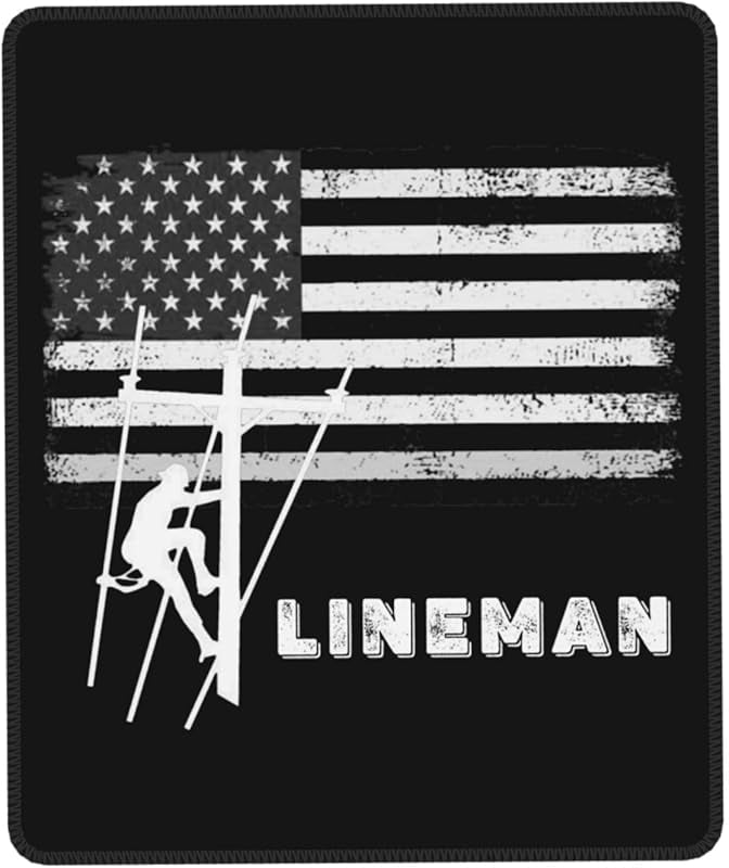 American Flag Lineman Mouse Pad 10 x 12 inch Mousepad Office Desk Mat ...