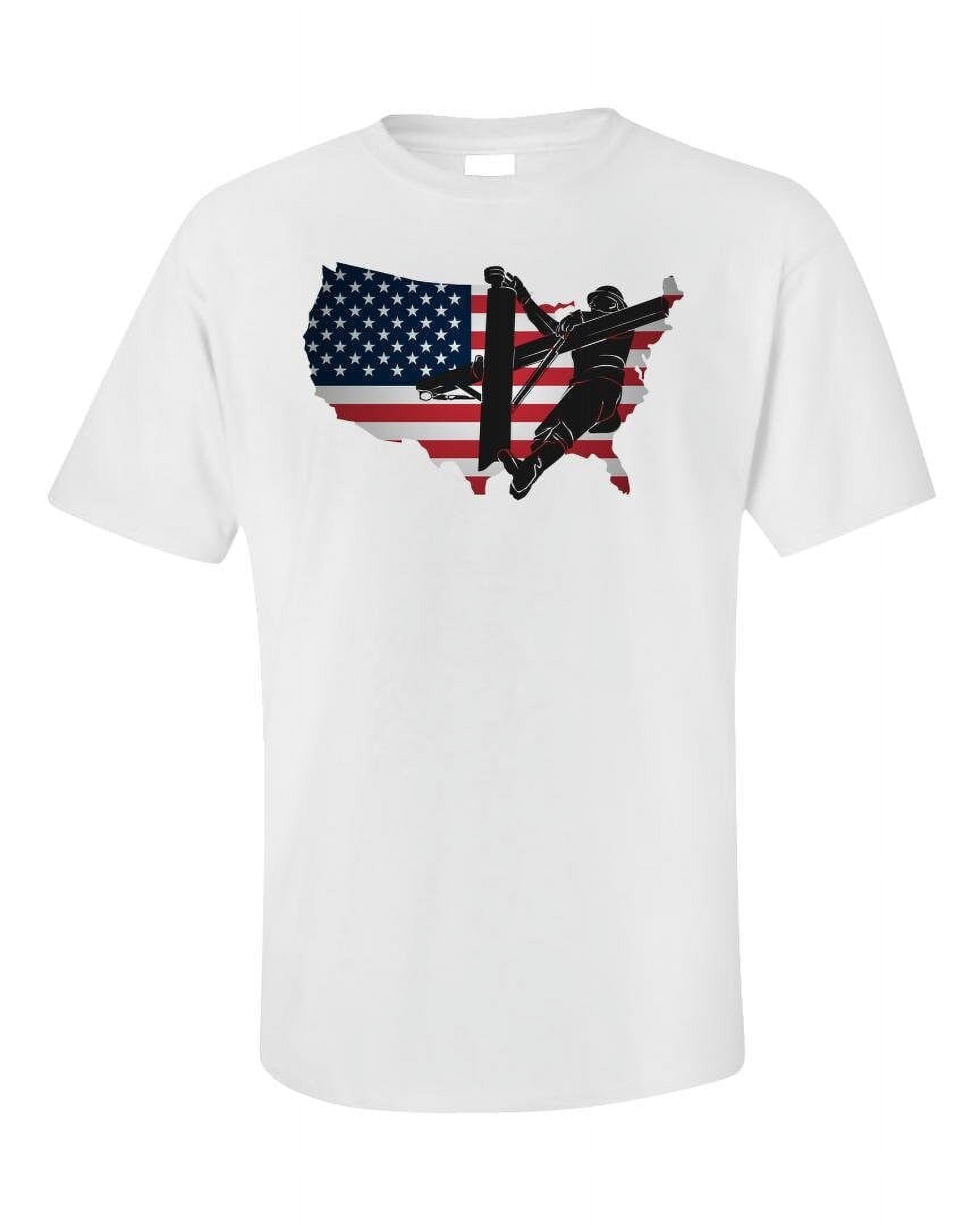 American Flag Linemen Worker Shirt, Career Tee for USA Professionals ...