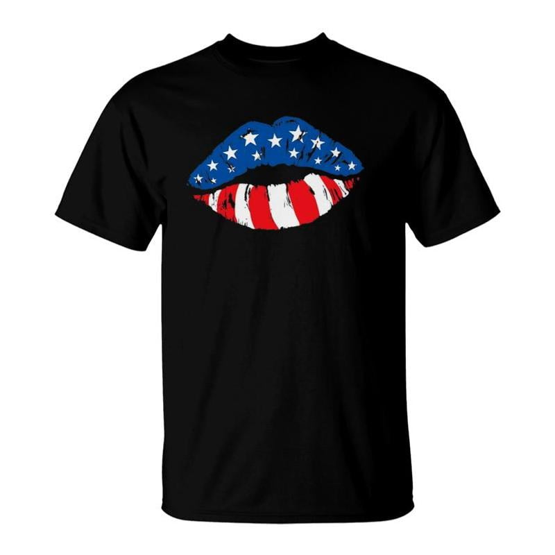 American Flag Lips Independence Day 4Th Of July Party TShirt - Walmart.com