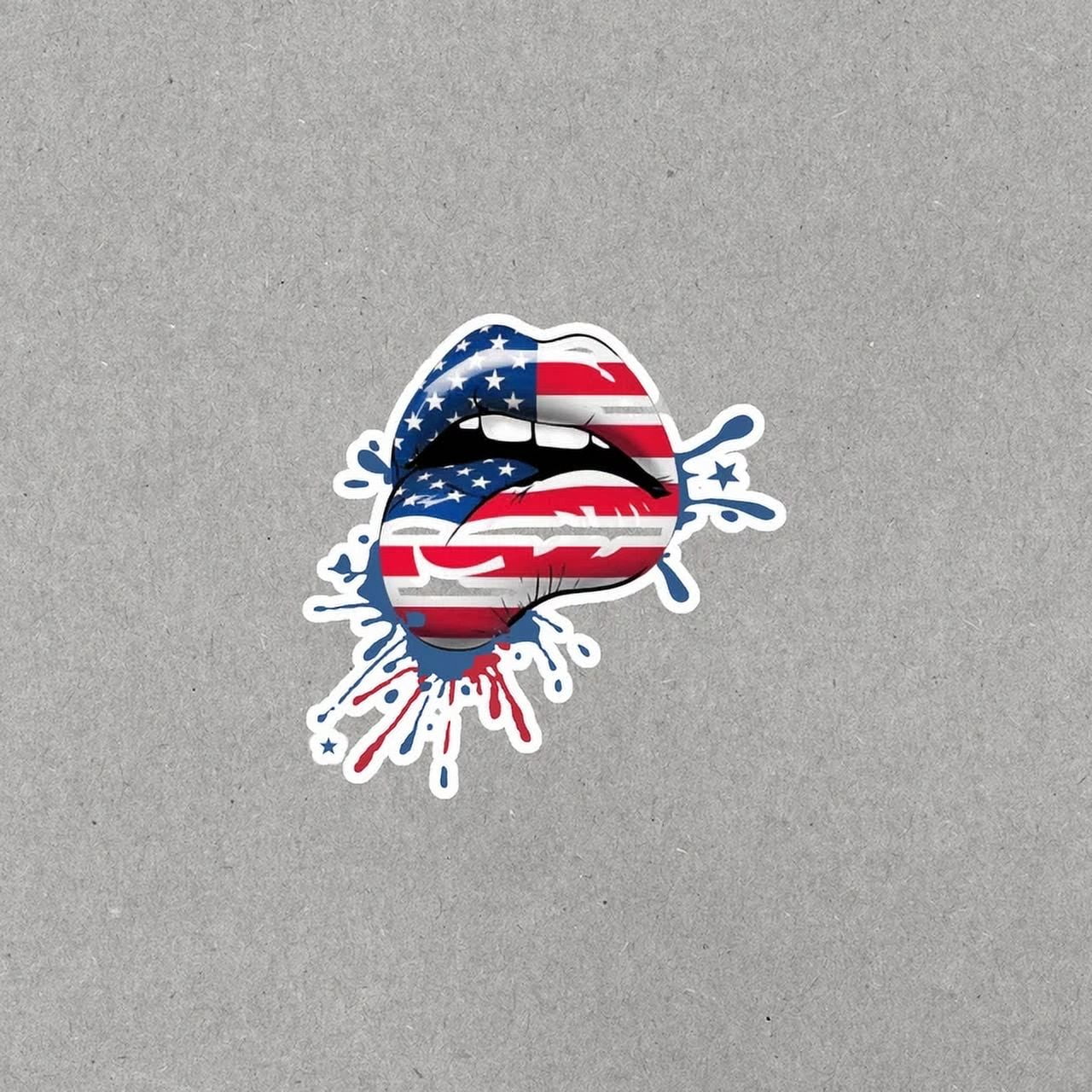 American Flag Lips Sticker - Patriotic Usa Mouth Decal For 4Th Of ...