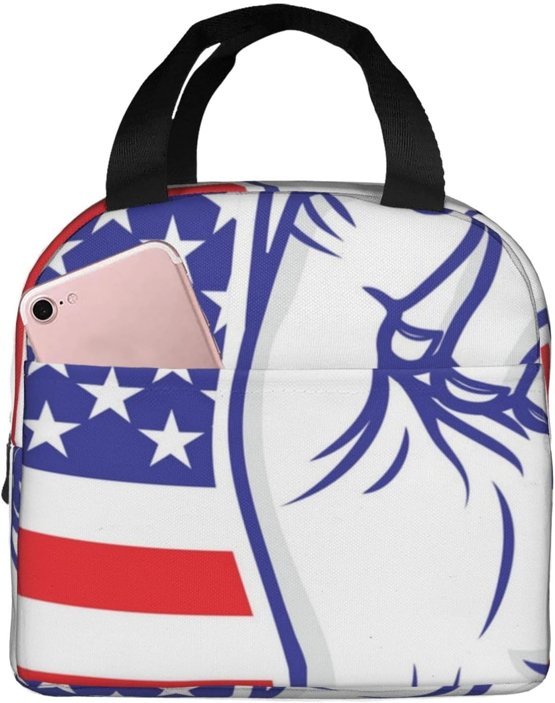 American Flag Lunch Box Insulated Lunch Cooler Bag Reusable Lunch Tote ...