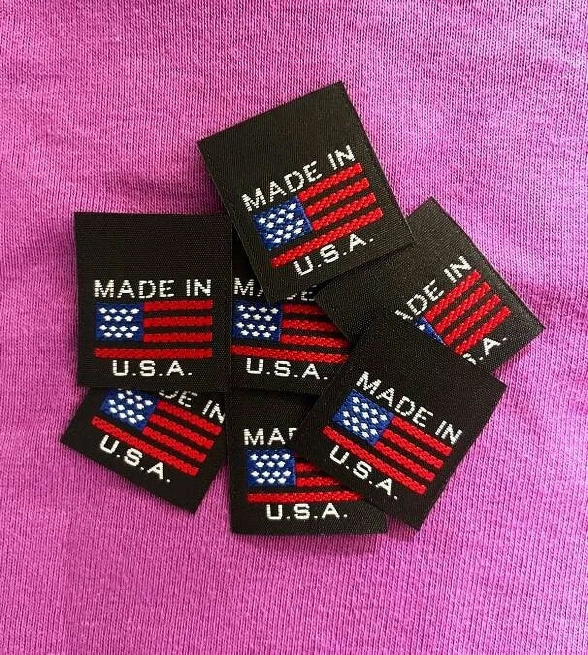 American Flag Made In Usa Black Sewing Clothing Labels - 100Pcs ...
