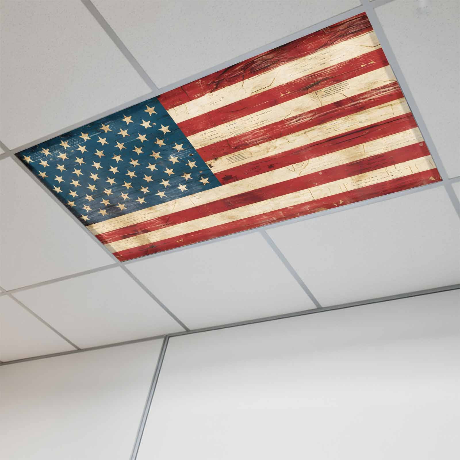 American Flag Magnetic Fluorescent Light Covers for Ceiling Lights 2 x ...