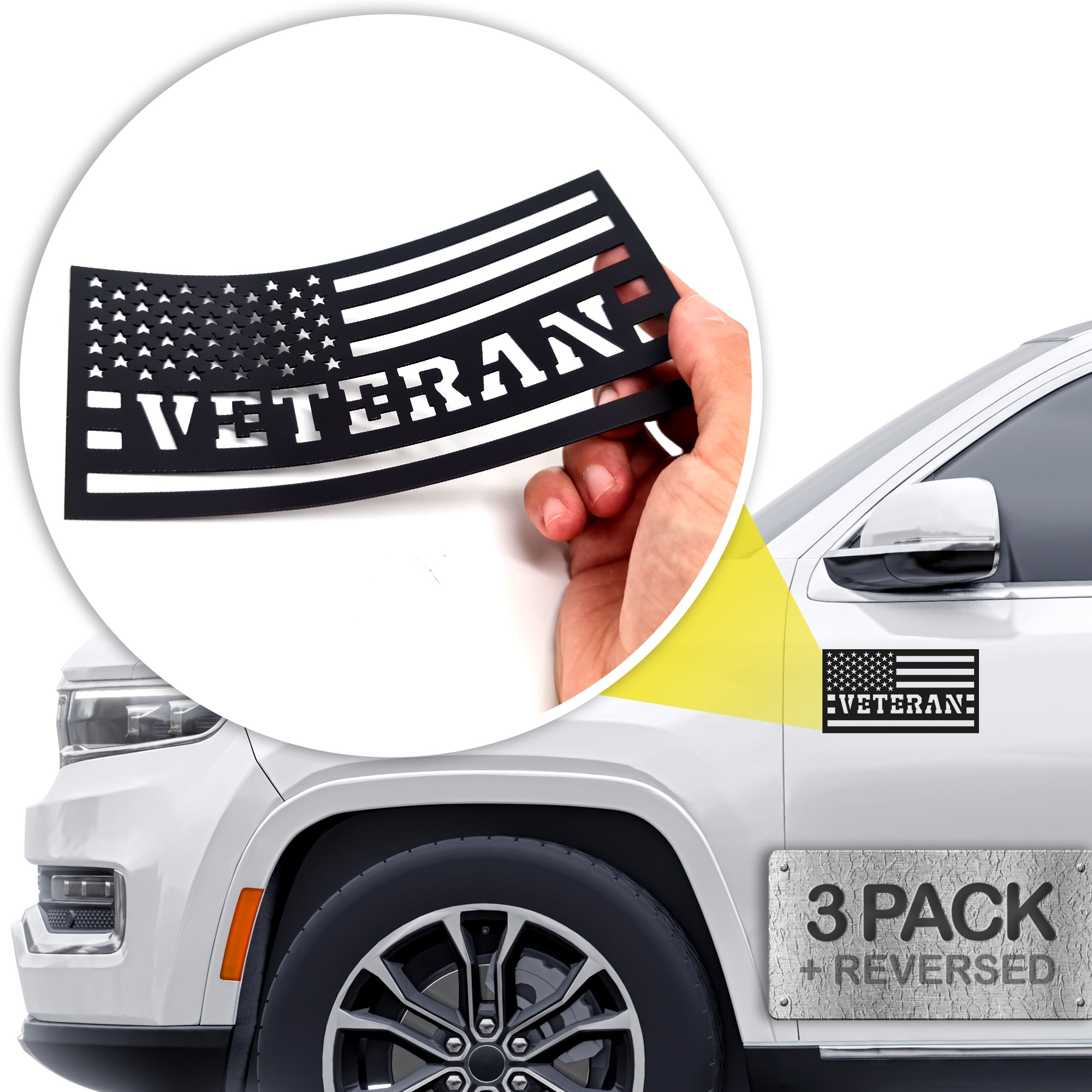 American Flag Magnets for Trucks & Cars (3 Pack) - Veteran Edition ...