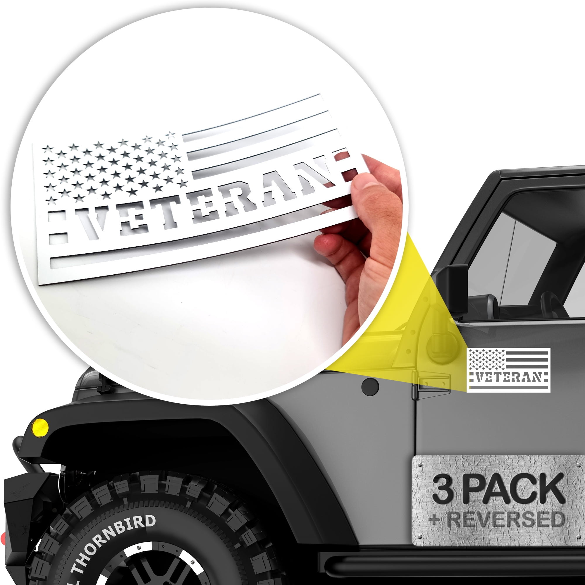 American Flag Magnets for Trucks & Cars (3 Pack) - Veteran Edition ...