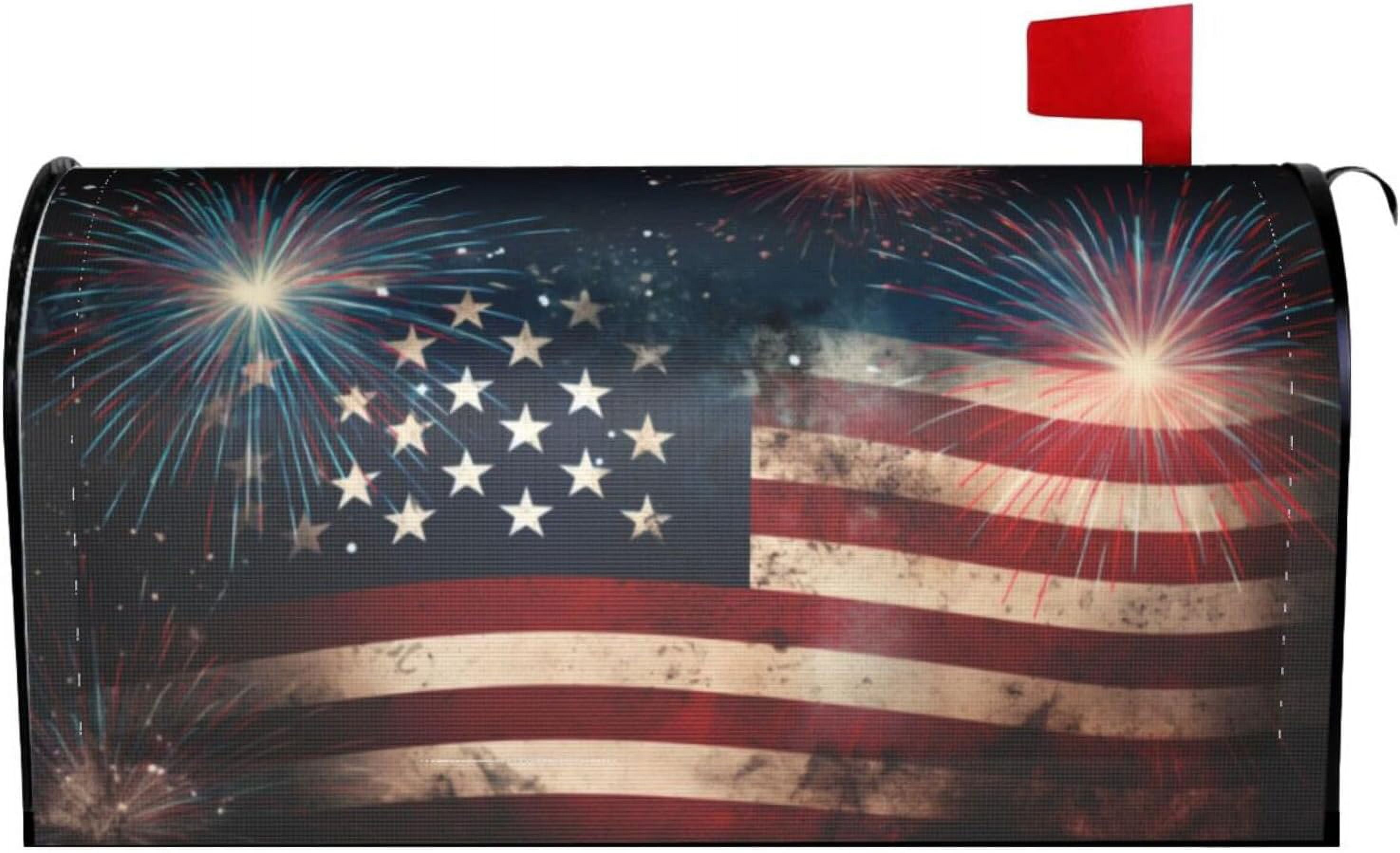 American Flag Mailbox Cover Patriotic Letter Box Cover Mail Wraps Post ...