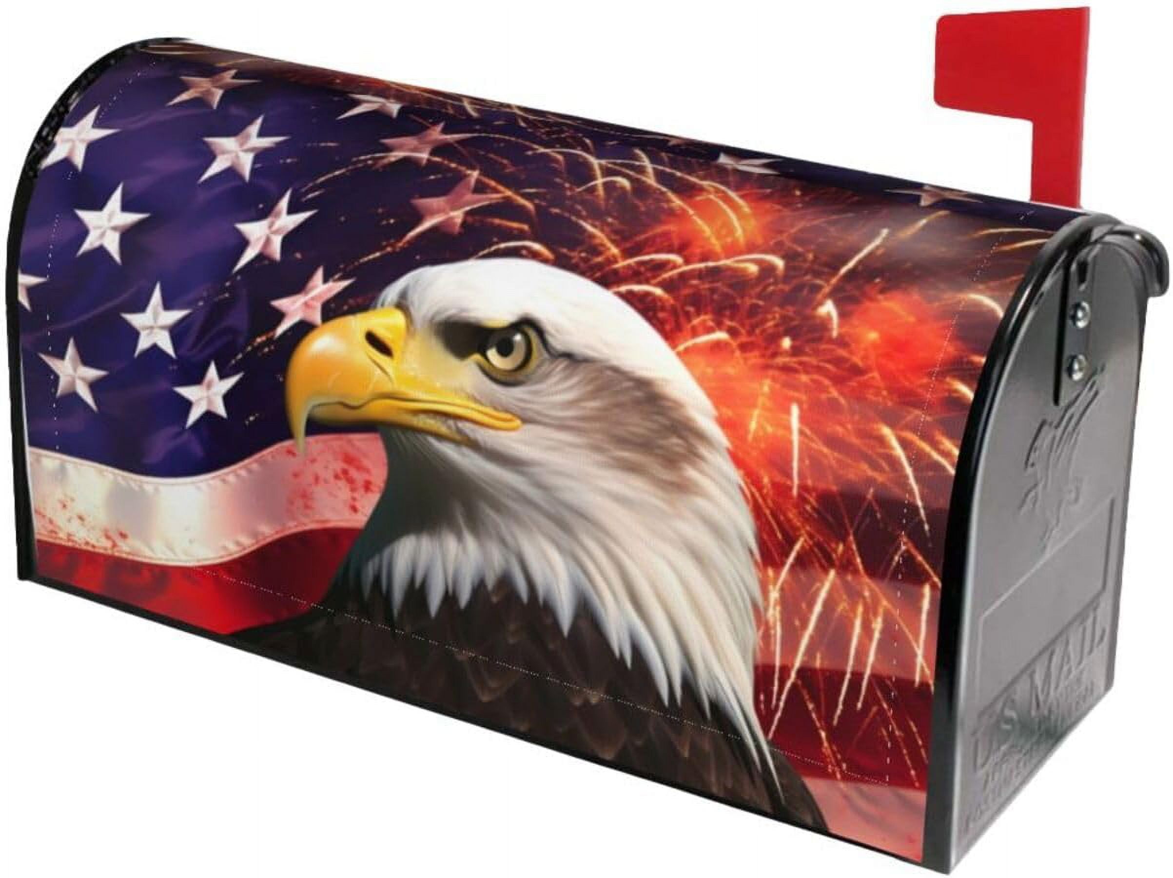 American Flag Mailbox Covers, Serious Eagle Magnetic Post Box Cover ...