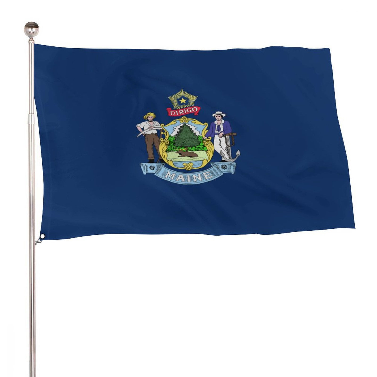 American Flag, Maine Flag, Heavy Duty Polyester Falgs, Single Sided ...