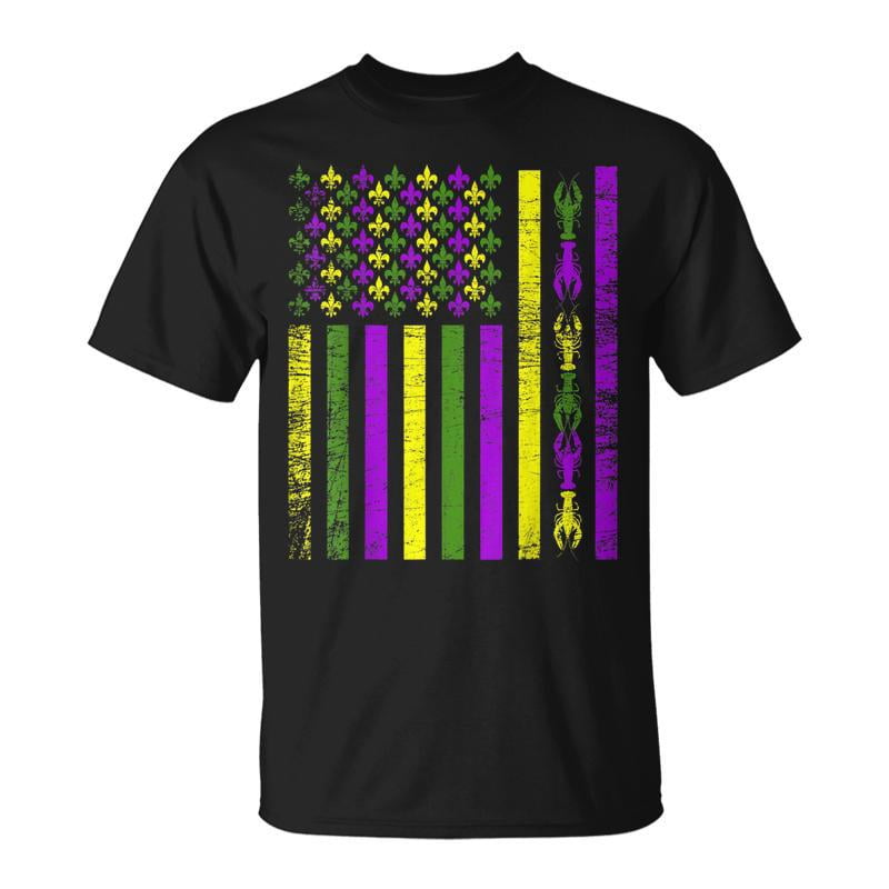 American Flag Mardi Gras Mardi Gras Crawfish Outfit V3 TShirt - Walmart.com