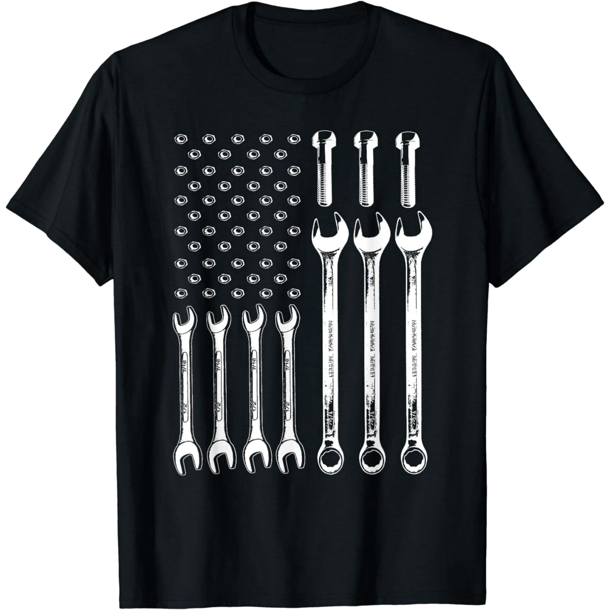 American Flag Mechanic Patriotic Wrench Repairman Men Gifts pure cotton ...
