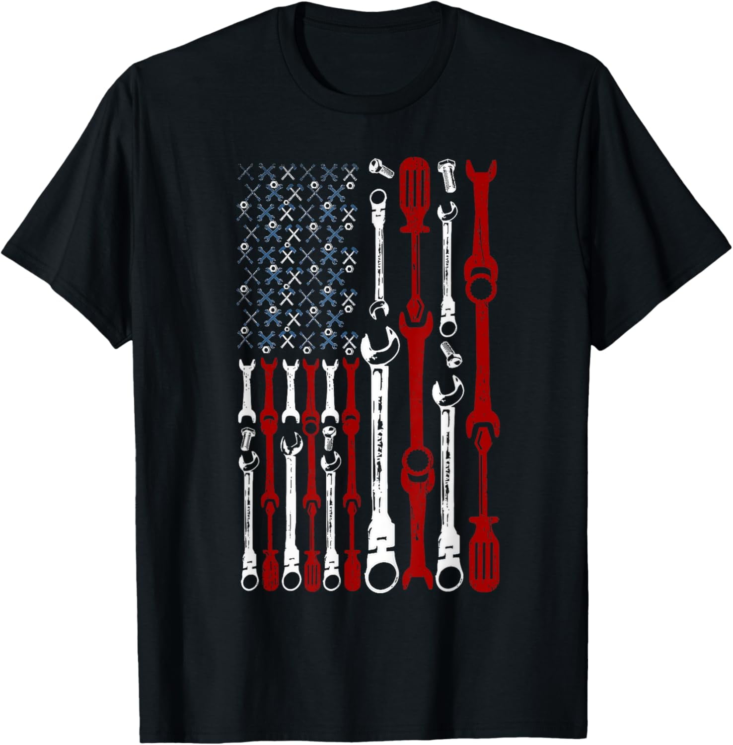 American Flag Mechanic Shirts Patriotic Mechanic USA Flag T-Shirt ...