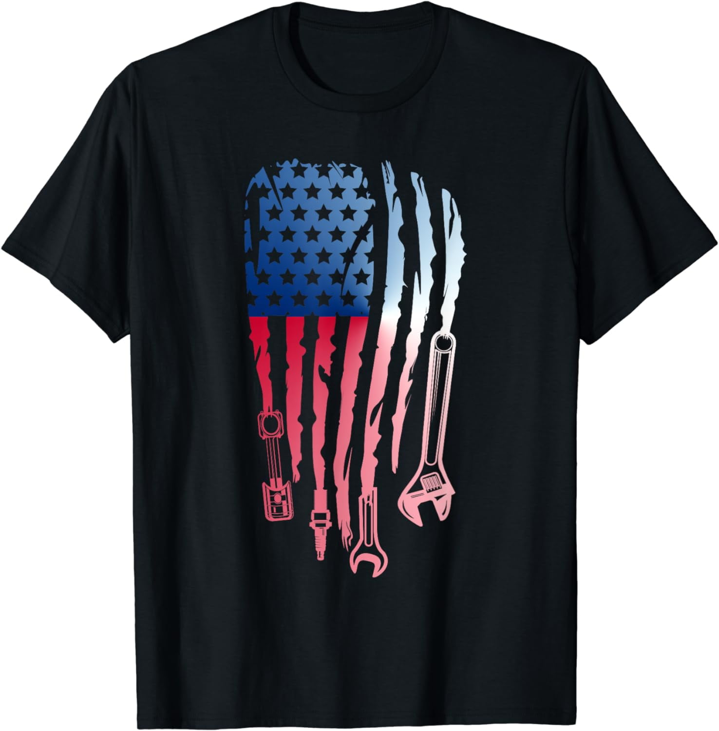 American Flag Mechanic Tools Mechanic T-Shirt - Walmart.com