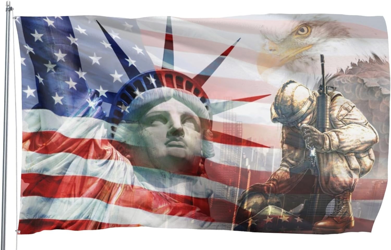 American Flag Memorial Day Flag Vintage Banner Bald Eagle Usa Flag ...