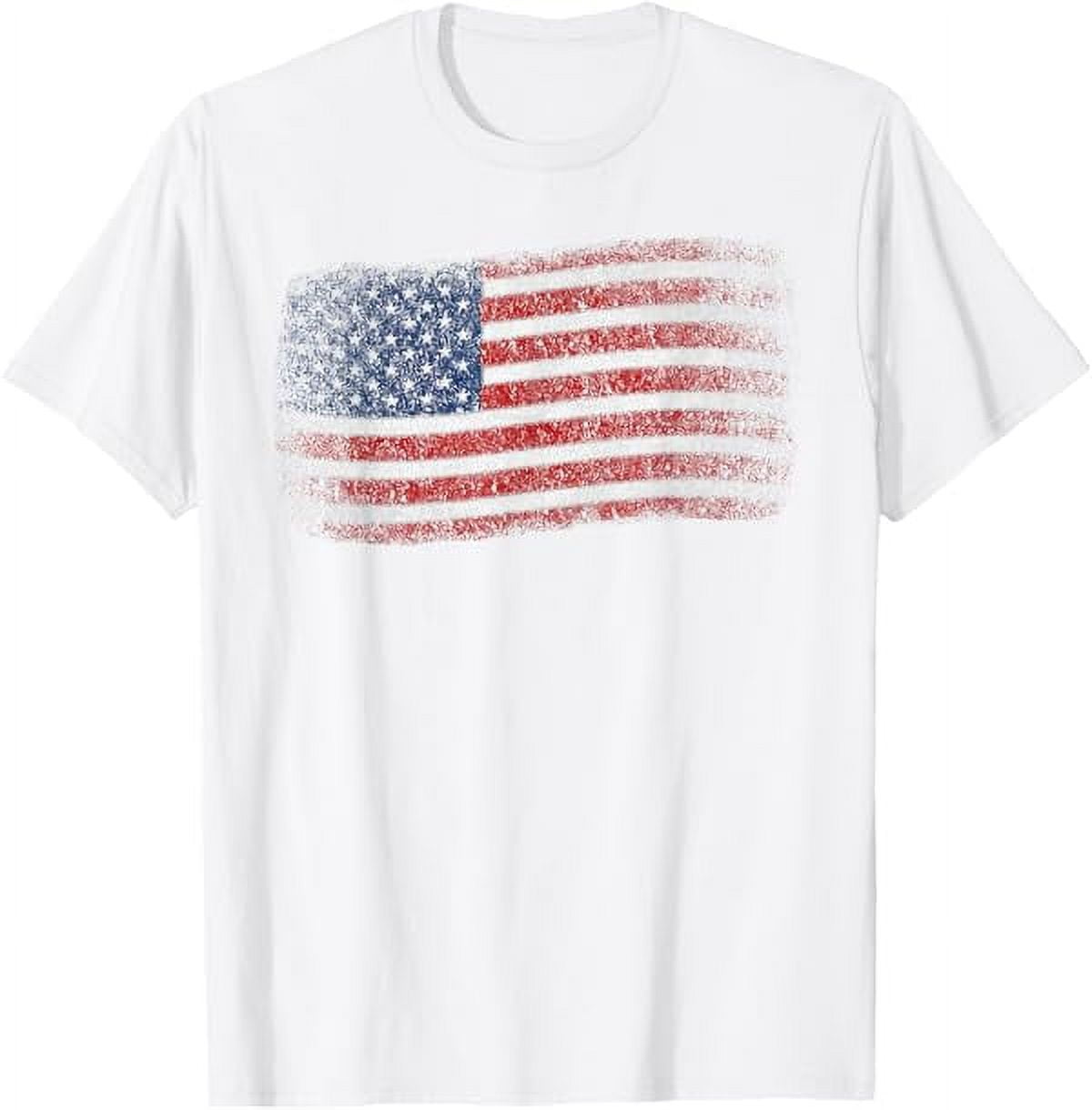 American Flag Men Women 4th of July Vintage USA Flag T-Shirt - Walmart.com