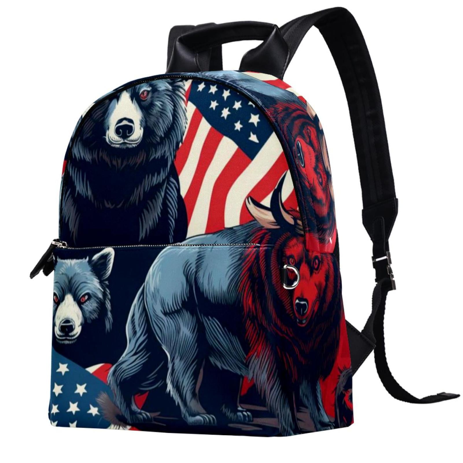 American Flag Men's Leather Backpack School Backpacks Lightweight Large ...