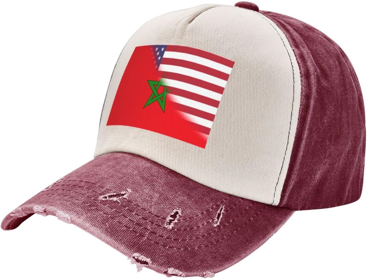 American Flag Moroccan Flag Trucker Hat Denim Baseball Cap - Walmart.com