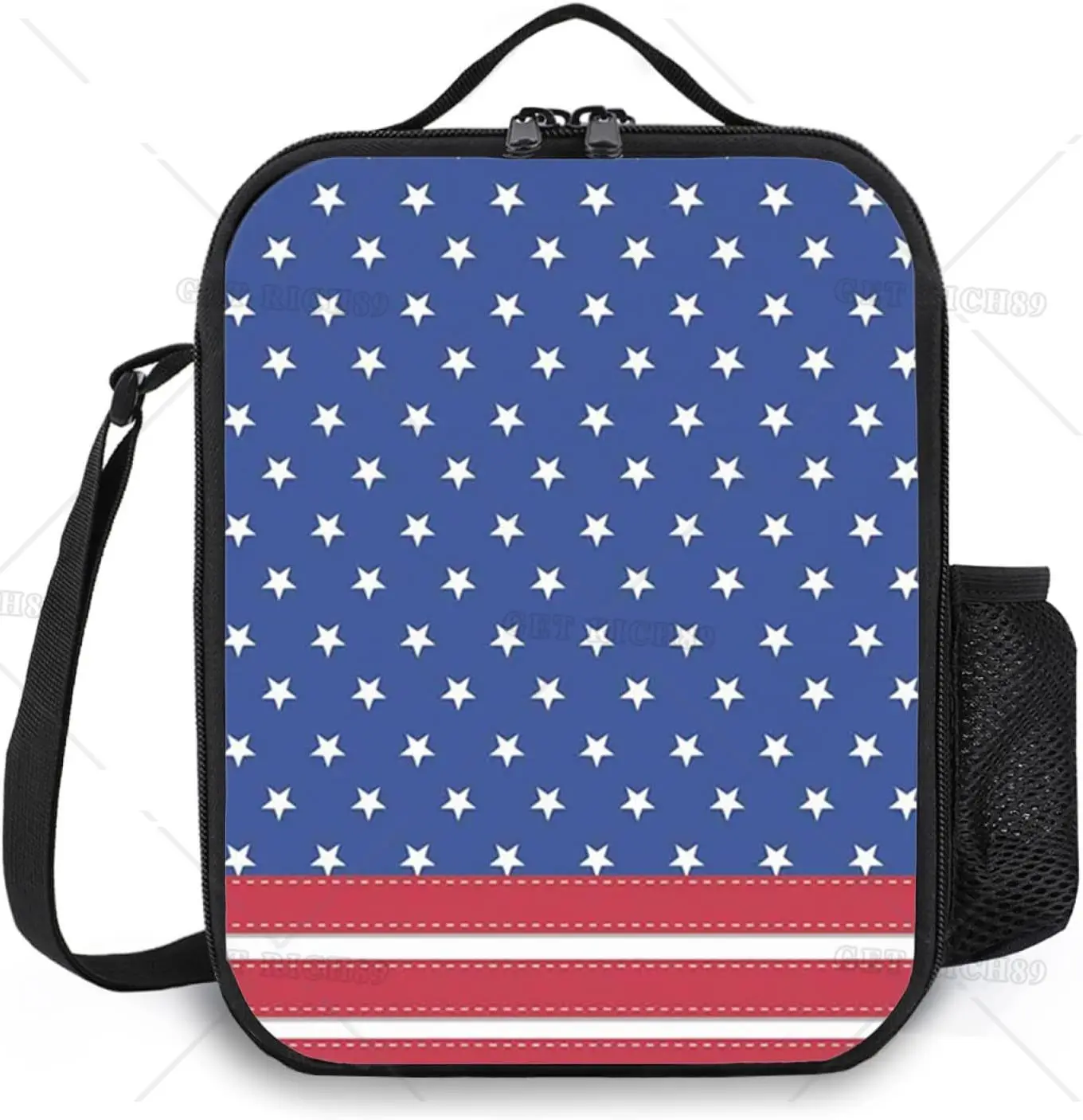 American Flag Motifs Stars Lunch Box for Men Women Adults Reusable ...