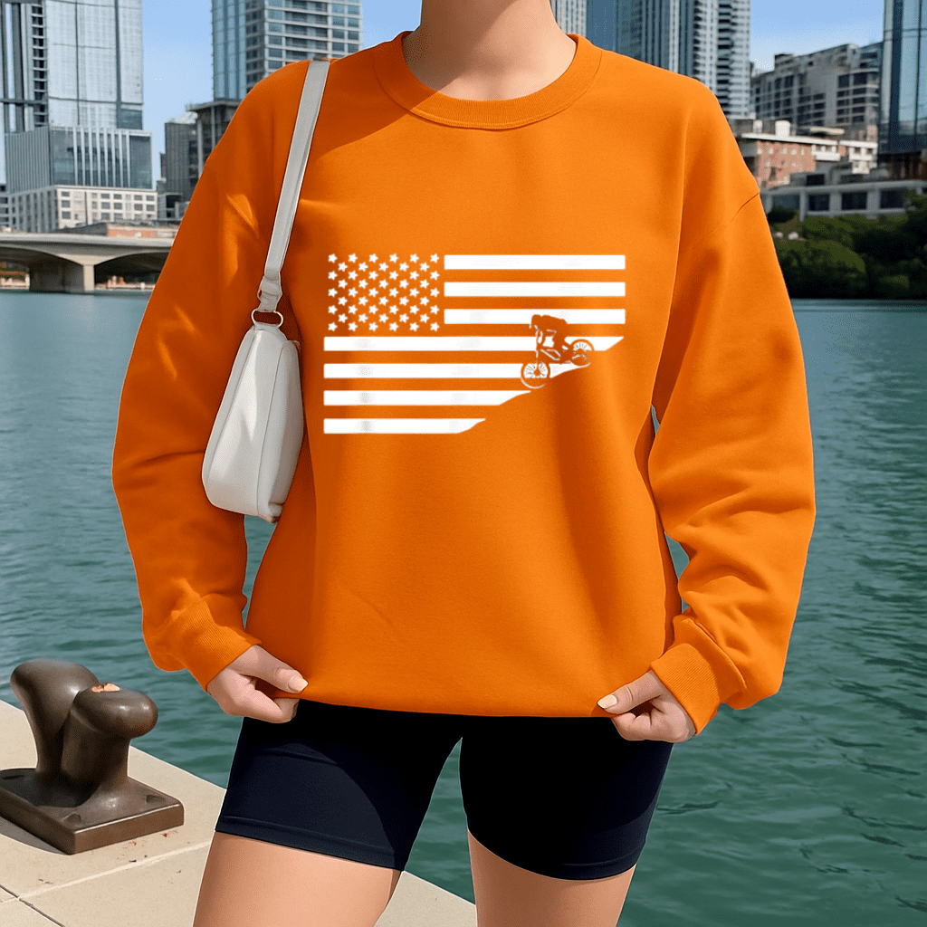 American Flag Mountain Bike MTB Apparel Biker Gift Sweatshirt, for Men & Women, up to Size 5XL ...