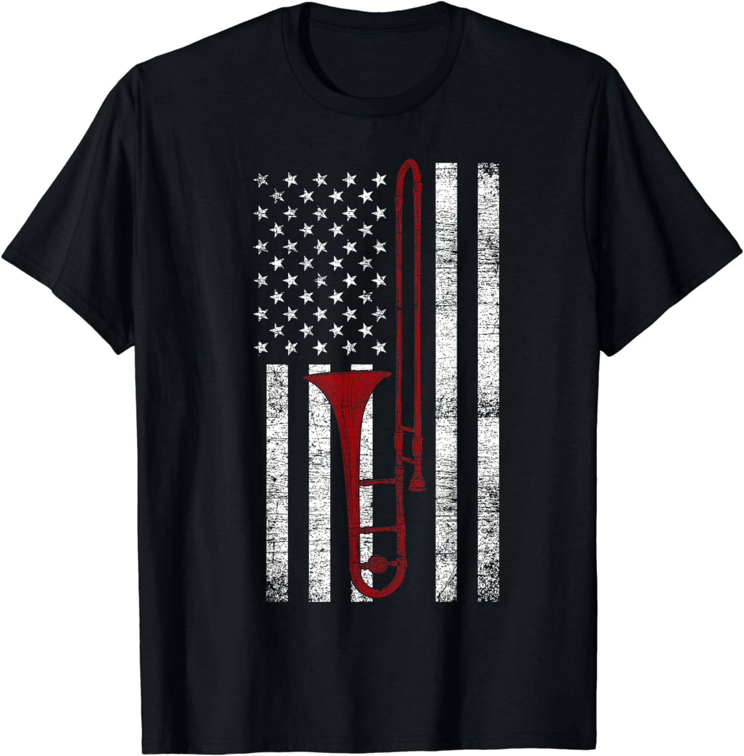 American Flag Musical Instrument USA Pride Trombone T-Shirt - Walmart.com