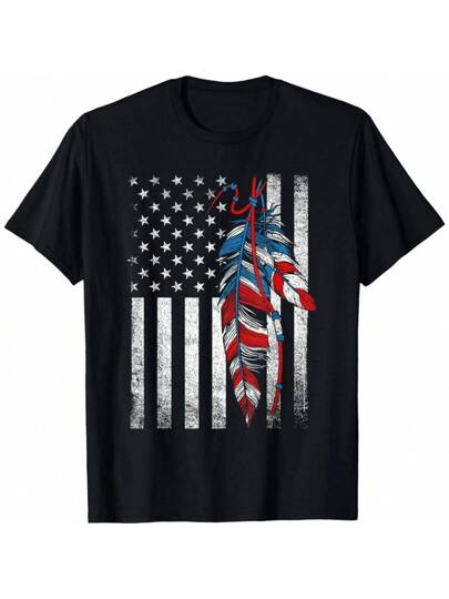American Flag - Native Feather Pride Month Indigenous Gift Unisex T ...