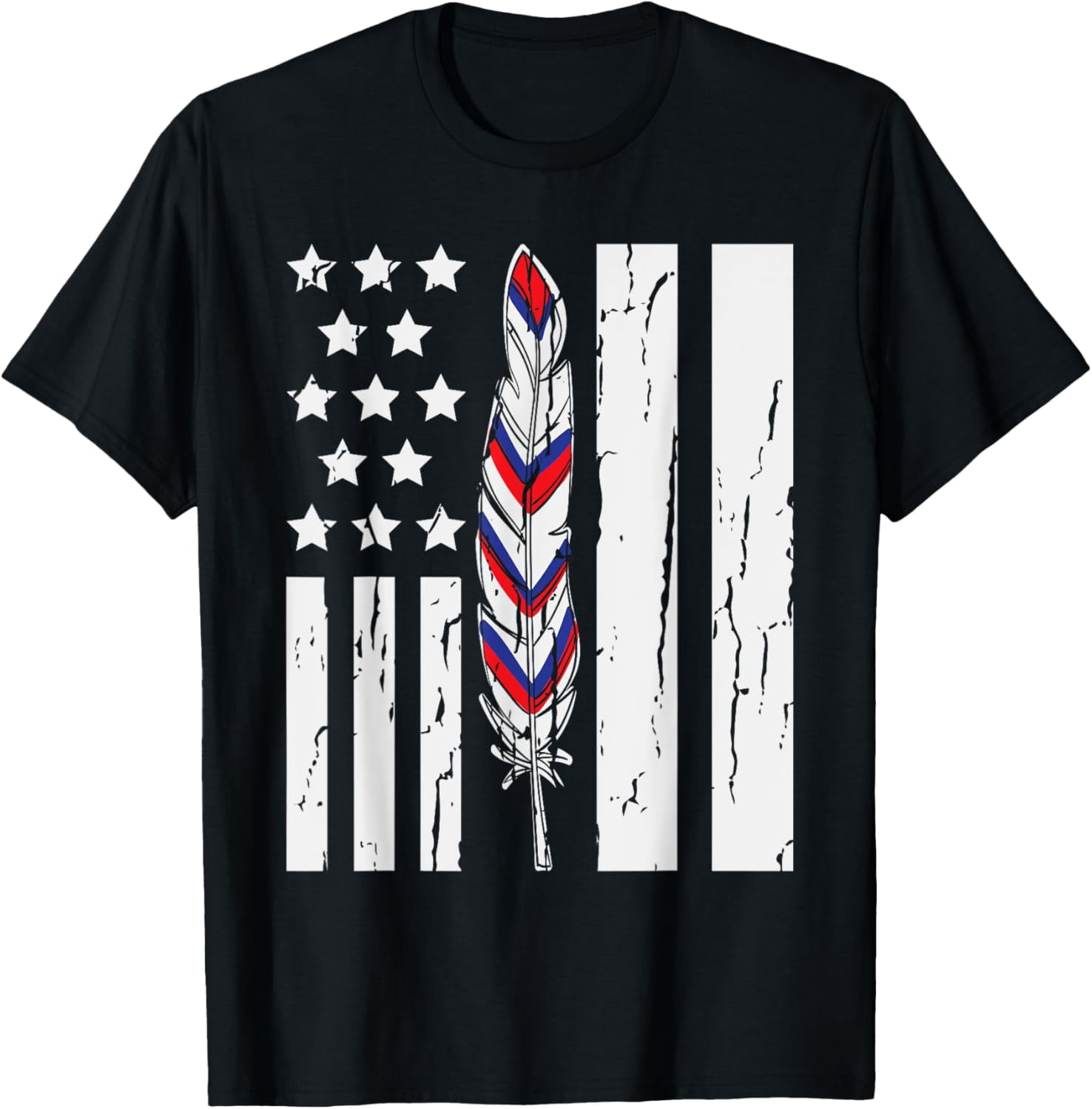 American Flag Native Tribe Feather Pride Shirt - Walmart.com