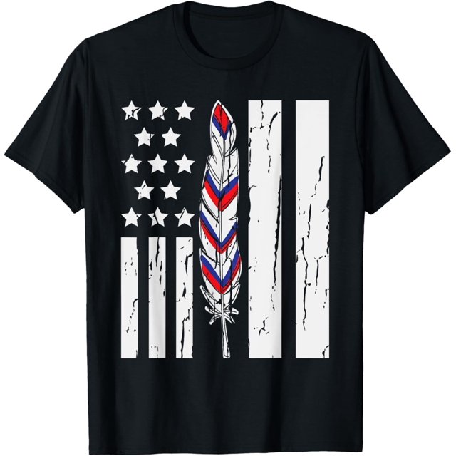 American Flag Native Tribe Feather Pride Shirt - Walmart.com