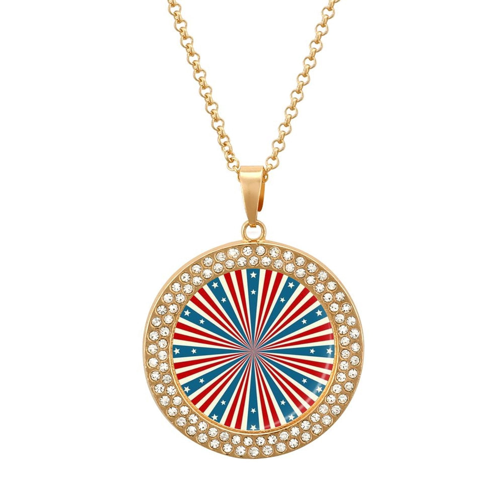 American Flag Necklaces for Women and Men Cartoon Chain Pendant Womens ...
