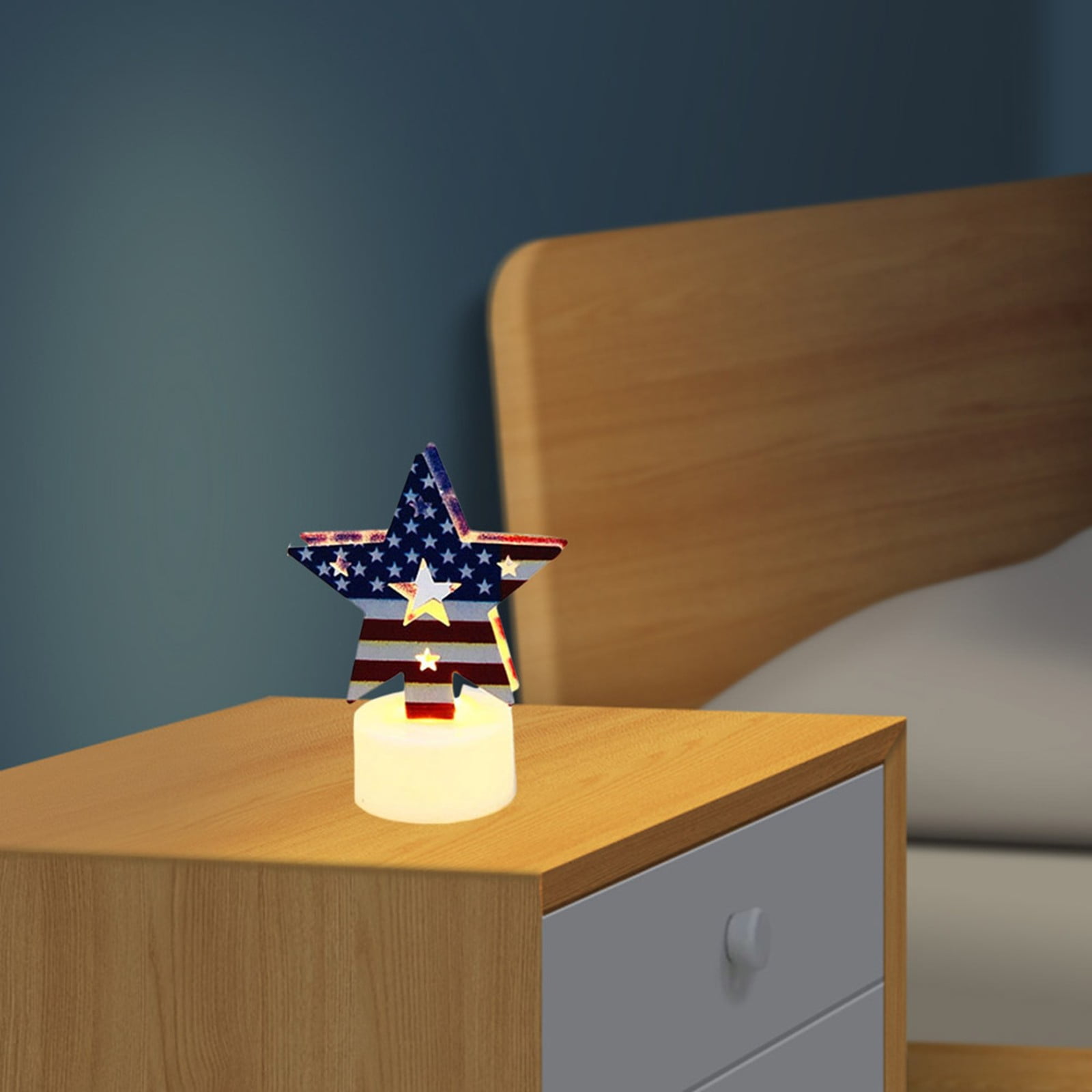American Flag Neon Light for 4th of July - Red White Blue LED Star ...