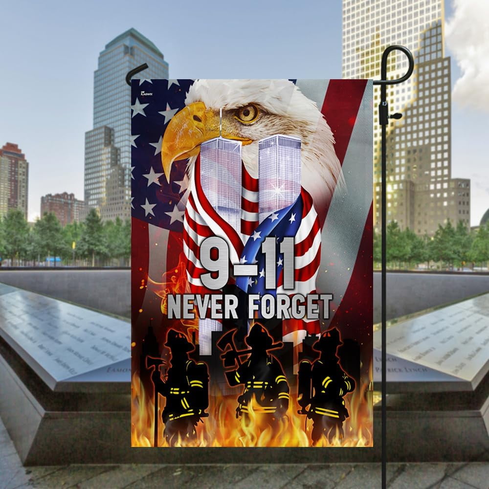 American Flag-Never Forget Patriot Day 911 Twin Towers Eagle Memorial ...