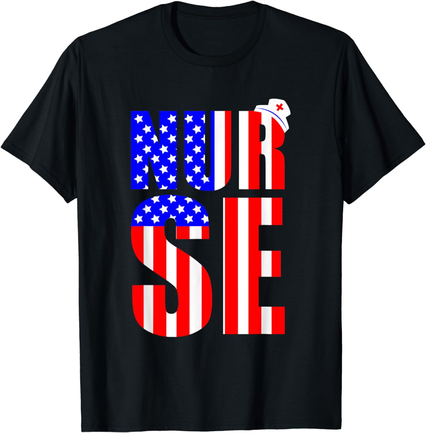 American Flag Nurse 4th Of July RN LPN Nursing Memorial Day Cotton T ...