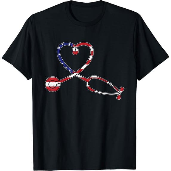American Flag Nurse Heart Rn Medical T-Shirt - Walmart.com