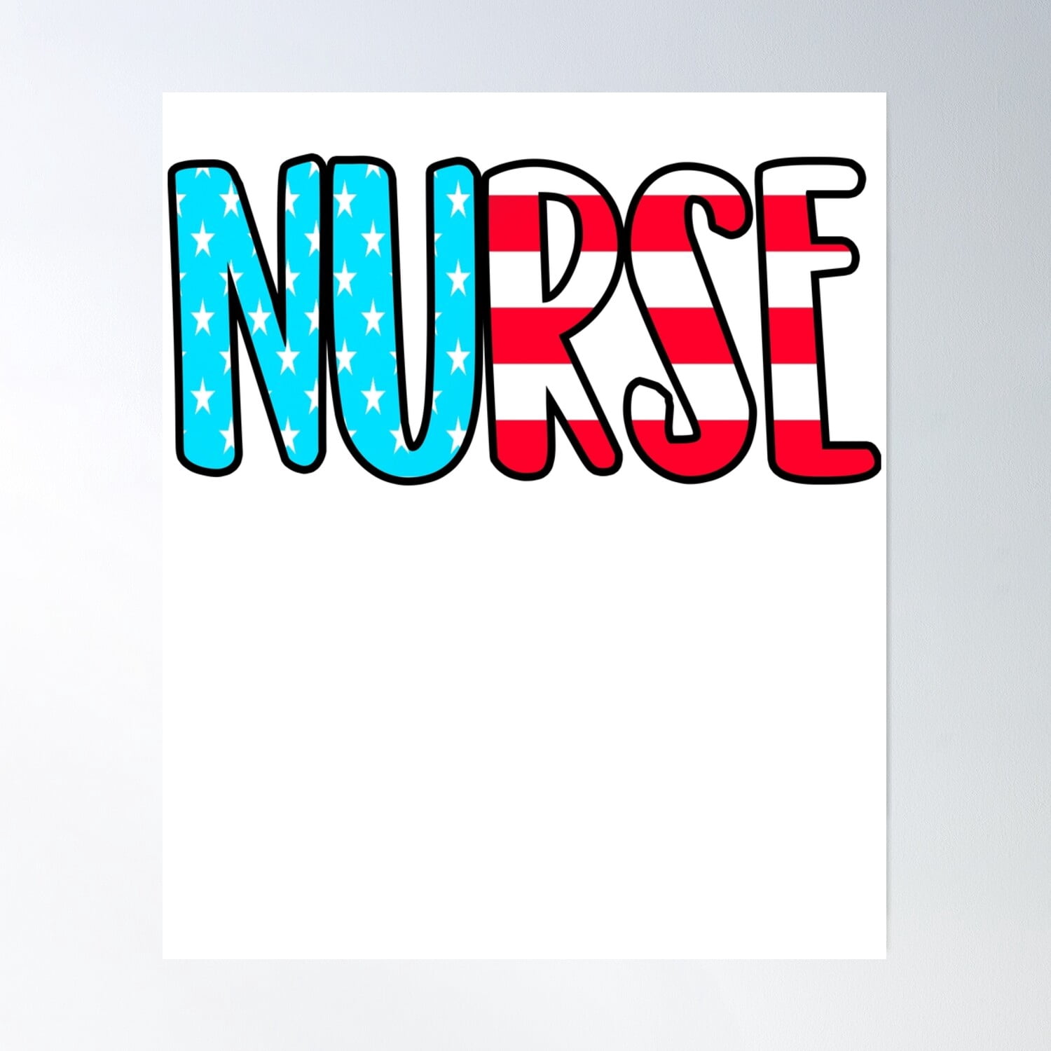 American Flag Nurse Poster Wall Art, Modern Wall Decor, 8x12 UNFRAMED ...
