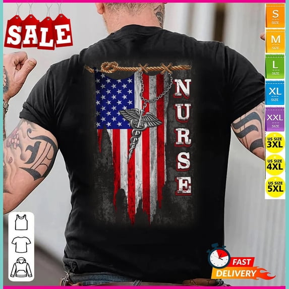 American Flag Nurse Shirt Proud To Be An American Nurse - Walmart.com