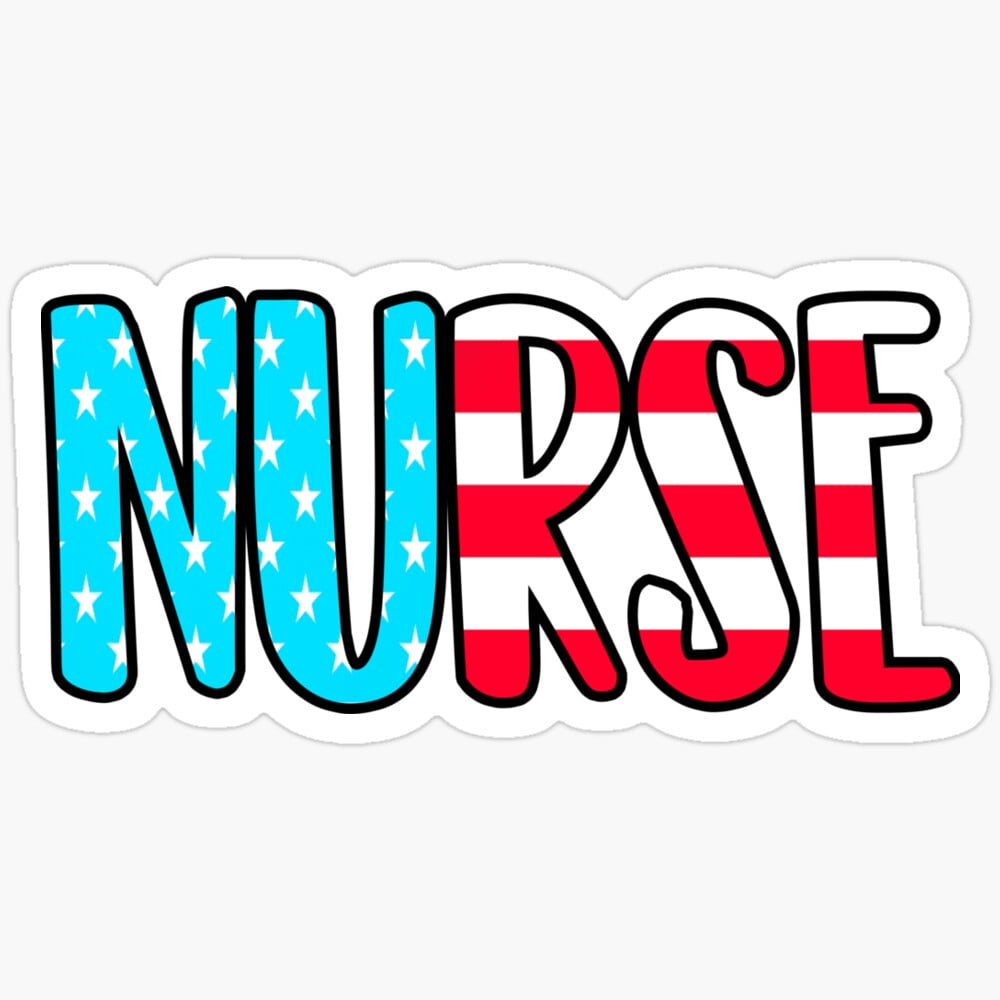 American Flag Nurse Sticker Phone Decal Water Bottle Stickers Car ...